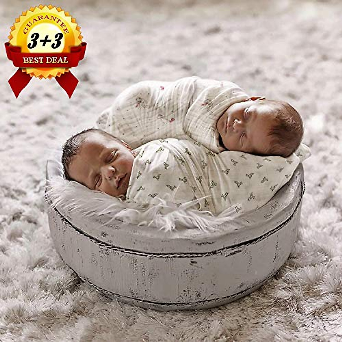 Maki's Connecting Hearts Baby Muslin Swaddle Blankets 3 + 3 Pk Large100% Cotton Newborn Receiving Blanket