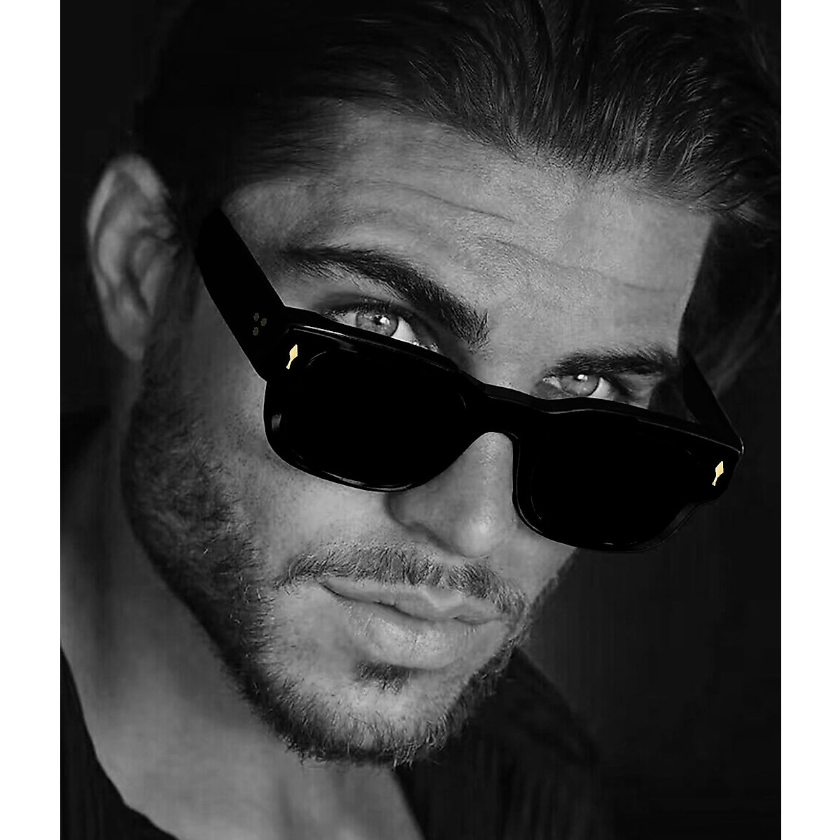 ZIMUSUN Square Thick Frame Sunglasses for Women Men Fashion Chunky Rectangle Sun Glasses Black Shades(A1 Black/Grey)