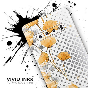 DesignSkinz Karamfila Yellow & Gray Floral V8 Protective Vinyl Decal Wrap Skin Cover Compatible with The Samsung Galaxy S20 (Screen Trim & Back Glass Skin)
