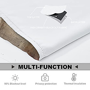 Batmerry Brown Beige Abstract Art Kitchen Valances Half Window Curtain, Brown Art Abstract Acrylic Painting Kitchen Valances for Windows Heat Insulated Valance for Decor Reducing The Light 52x18 Inch