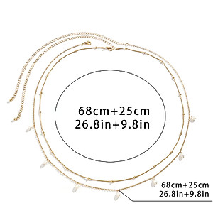 2Pcs Summer Beaded Waist Chain Metal Bikini Multi-Layer Waist Belly Chain Sexy Beach Beads Body Chain Pearl Simple Waist Chain for Women