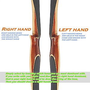 KAINOKAI 54" Traditional Laminated Recurve Bow/Archery Amercian Hunting&Target Horse Bow/Longbow Most Arrows fits,15-55 lbs for Kids Teens & Adults