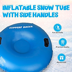 Slippery Racer Airraid Inflatable Snow Tube Sled, Blue