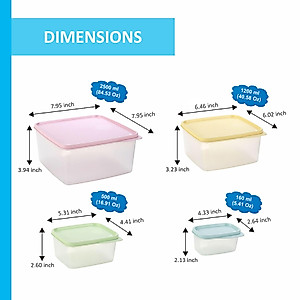 Food Storage Containers with Lids Set of 4 - 5oz, 16oz, 27oz, 84oz Leakproof Airtight Food Storage Containers – Non-BPA Transparent Plastic Containers for Food – Space Saving Nesting Design