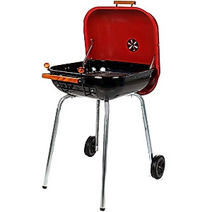 Americana The Swinger with an adjustable six-position cooking grid in red