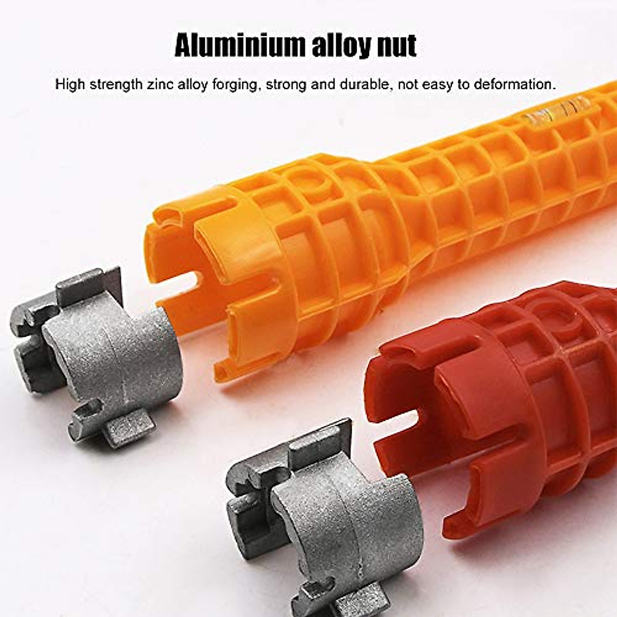 8 in 1 Multifunction Faucet & Sink Installer Wrench Plumbing Tool Water Pipe Spanner for Toilet Bowl/Sink/Bathroom/Kitchen Plumbing and more,Repair and Installation Tools (Red)