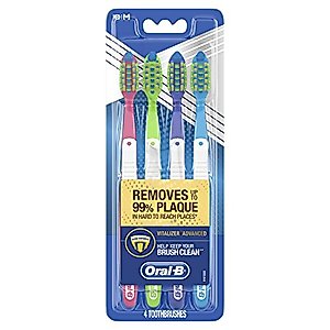Oral-B Pro Health Vitalizer Advanced Toothbrushes, Medium, 4 Count