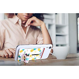 CHEAP SUNDAY Detachable Cell Phone Wallet Mobile Phone Kickstand Finger Grip Stand, Selfie and Hand-Free Wireless Charging Compatible for iPhone and Smartphones (Pineapple)