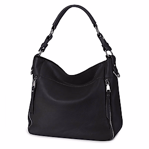 YALUXE Genuine Leather Shoulder Bags Stylish Hobo Handbags Purses Crossbody Bags for Women