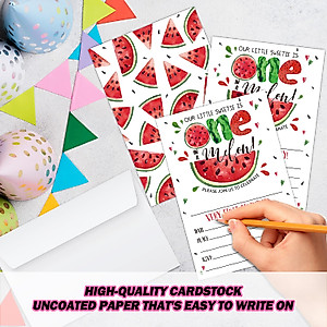 haipino Birthday Party Invitations for Girls Kids, Watermelon Birthday Invites (20 Sets 4" x 6" Cards with Envelopes) - JY658