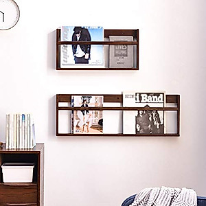 Wood Magazine Rack Wall Hanging Newspaper Holder Book Shelf Storage Rack Display Rack Bedroom Living Room 90X7X30CM MUMUJIN (Color : B)