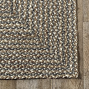 nuLOOM Braided Draya Jute Area Rug, 8' x 10', Grey