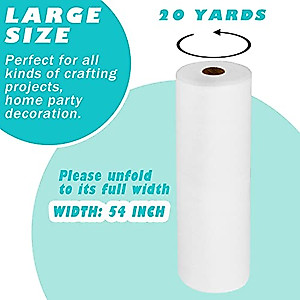 Tulle Fabric Rolls 54 inch by 20 Yards White Tulle Bolt for Wedding Decorations Party Baby Shower Table Skirt Tutu DIY Decor