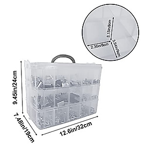 lukar 3-Tier Stackable Storage Container with 30 Adjustable Compartments-Craft Storage Craft Organizers and Storage Bead Organizer Box Art Supply Organizer
