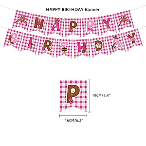 Western Cowgirl Pink Birthday Party Decoration, Horse Rodeo Party Supplies for Girls Including Birthday Banner,Horse Star Balloons, Cake Toppers (Pink Cowgirl)