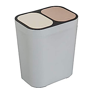 DOITOOL Garbage Bin Dual Trash Bin Garbage Classification Trash Can Classified Rubbish Bin with Dual Compartment Lid for Kitchen Living Room Office Garbage Bin Trash Cans Outdoor
