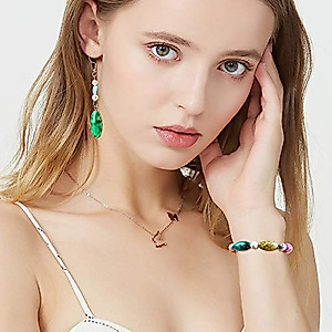 arricraft 100Pcs Baking Painted Glass Oval Beads, 22×10mm Colorful Loose Beads for Bracelets Jewelry Making(Hole: 1mm)