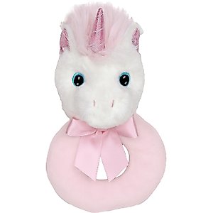 Bearington Collection Baby Dreamer, 5.5 Inch Unicorn Plush Stuffed Animal Soft Ring Rattle, Baby Stuff for Newborn