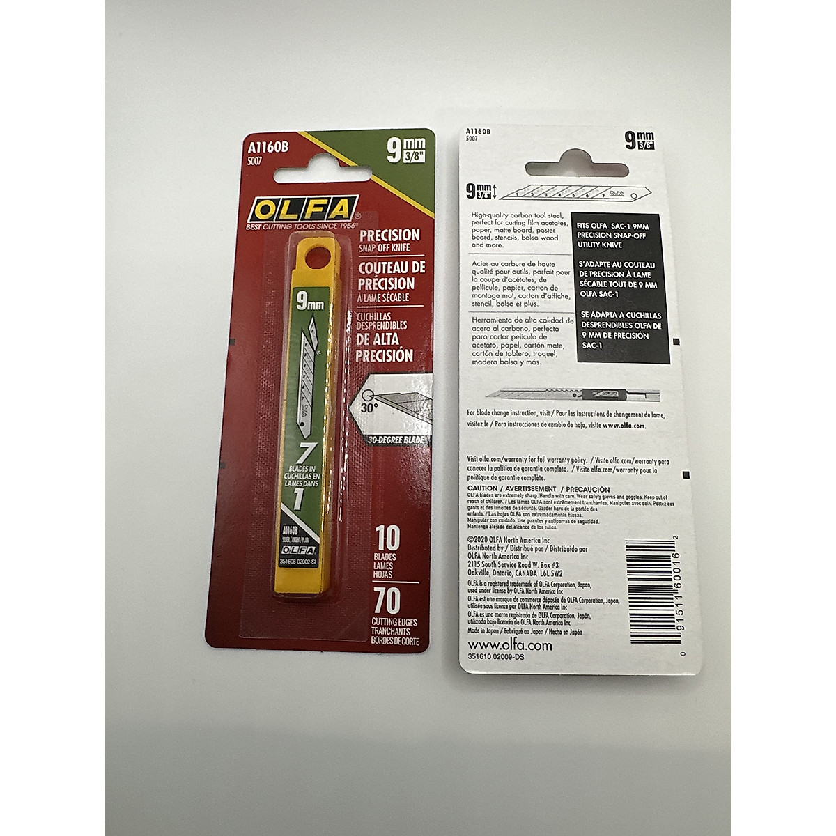 OLFA 5007 A1160B 9mm Snap-Off Art Blade, 10-Pack (2 Pack)