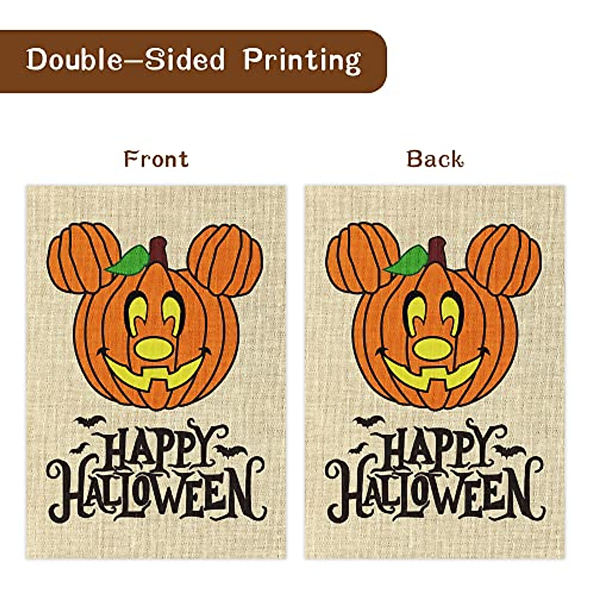 D1resion 12Pcs Seasonal Garden Flag Set Cartoon Mouse Burlap Yard Flags Double Sided Print House Flag Outdoor Holiday Decorations for Autumn Halloween Thanksgiving Christmas New Year 12.4 X 18.1 In