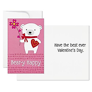 Hallmark Assorted Valentines Day Cards for Kids, 12 Cards with Envelopes (Unicorns, Bears, Llamas)