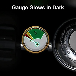 5 FT Propane Hose with Regulator - Gas Grill Regulator and Hose with Gauge - Propane Hose for Gas Grill, Gas Stove, FIRE Pit, Gas Griddle, Propane Stove - LP Hose