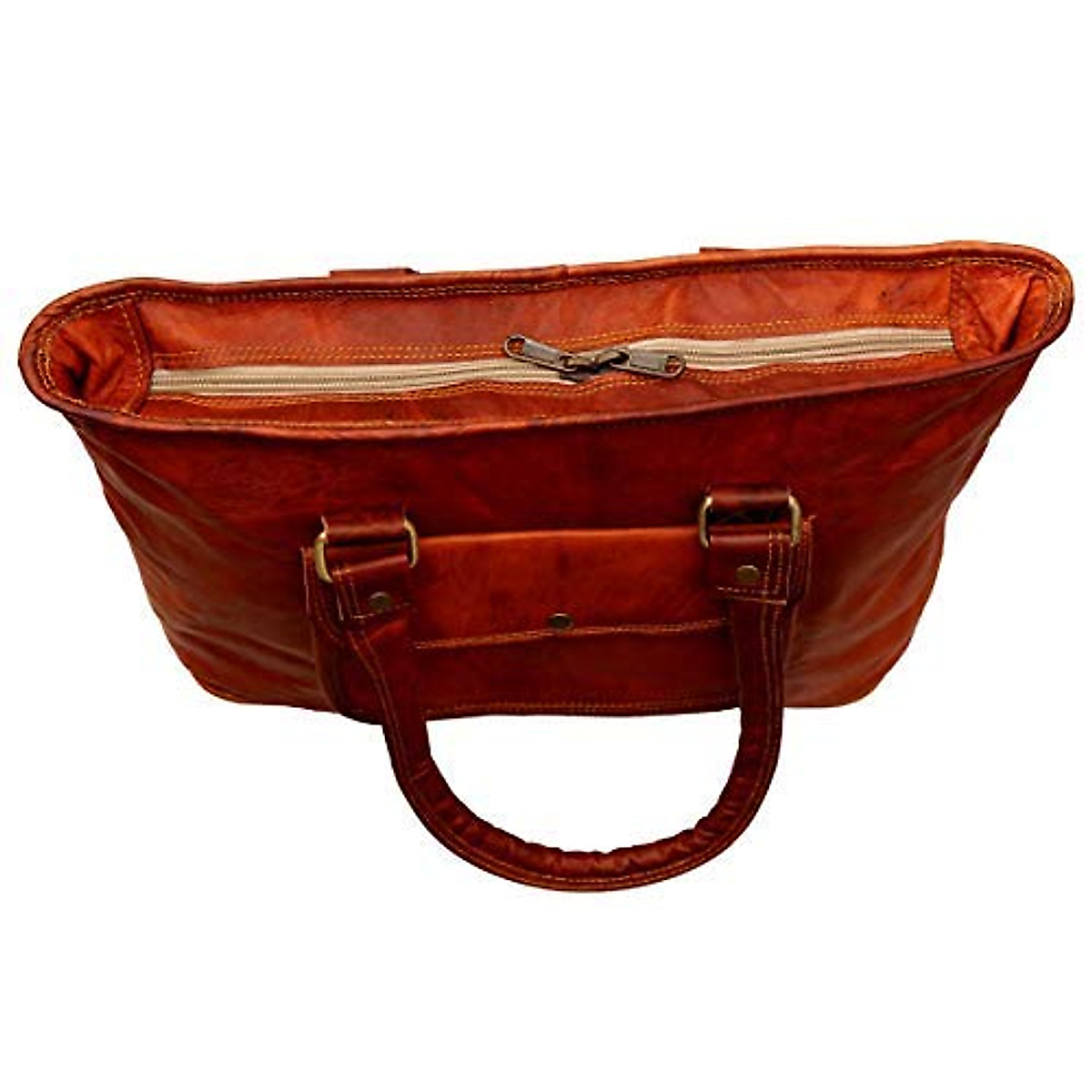 Firu-Handmade Leather Purses for Women Leather Tote Bag Satchel Vintage Genuine Leather Purses for Women Handbag Office Casual with outer Pocket