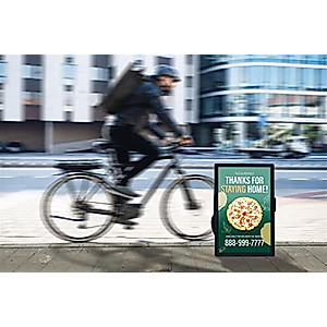 Displays2go Walking Digital Billboard, 21.5" LCD Screen, 7.1 Android OS, Rechargeable - Black (SMBDS21)
