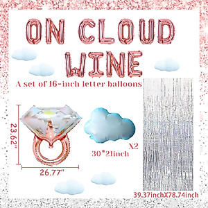 LaVenty Rose Gold On Cloud Wine Bachelorette Decorations Bubbly Bar Banner Mimosa Bar Decorations Vino Bachelorette Party Rose Bridal Shower Decorations