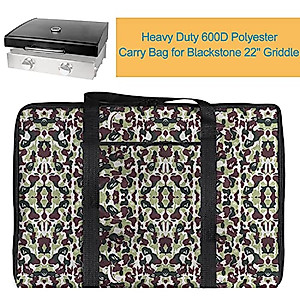 BBQration Griddle Cover and Carry Bag for Blackstone 22" Table Top Griddle with Hood/Lid, Heavy Duty 600D Polyester Cover Replacement Parts for 5510 Blackstone Carry Bag