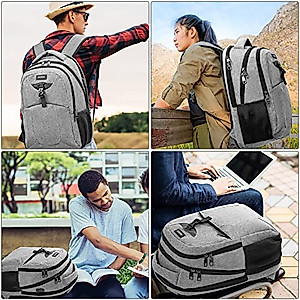 BIKROD Travel Laptop Backpack for Men and Women, School Backpacks for Teens Water Resistant Back Pack with USB Charging Port, Business Anti Theft Durable Computer Bag Gifts Fit 15.6 IN Laptop, Grey