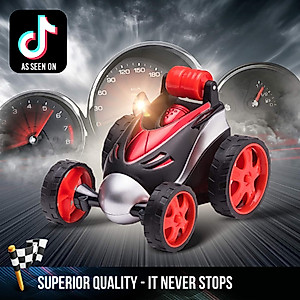 Atlasonix Remote Control Car for Boys - RC Cars for Kids, RC Stunt Car Toy | 4-Wheel Drive Car Spins and Flips | Indoor and Outdoor w/Bonus - 6 Traffic Cones | Remote Control Car for Boys 4-7