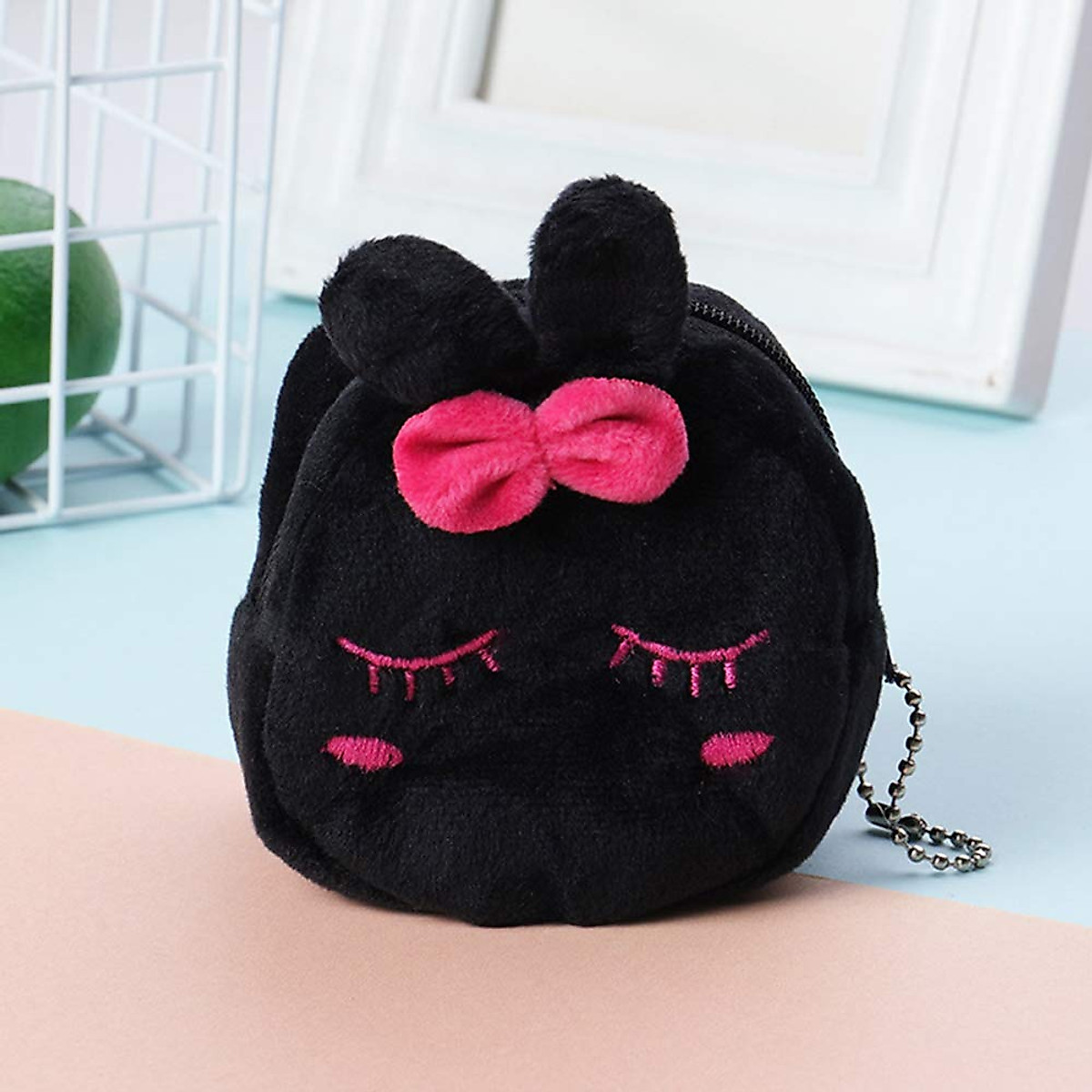 oAtm0eBcl Cute Plush Panda Animal Small Coin Purse Zipper Money Wallet Kids Birthday Frog