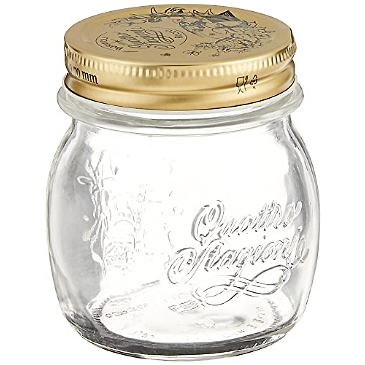 Bormioli Rocco Quattro Stagioni Clear Airtight Mason Jar, 8.5 Oz. Made from Food Safe Durable Glass, Made in Italy.