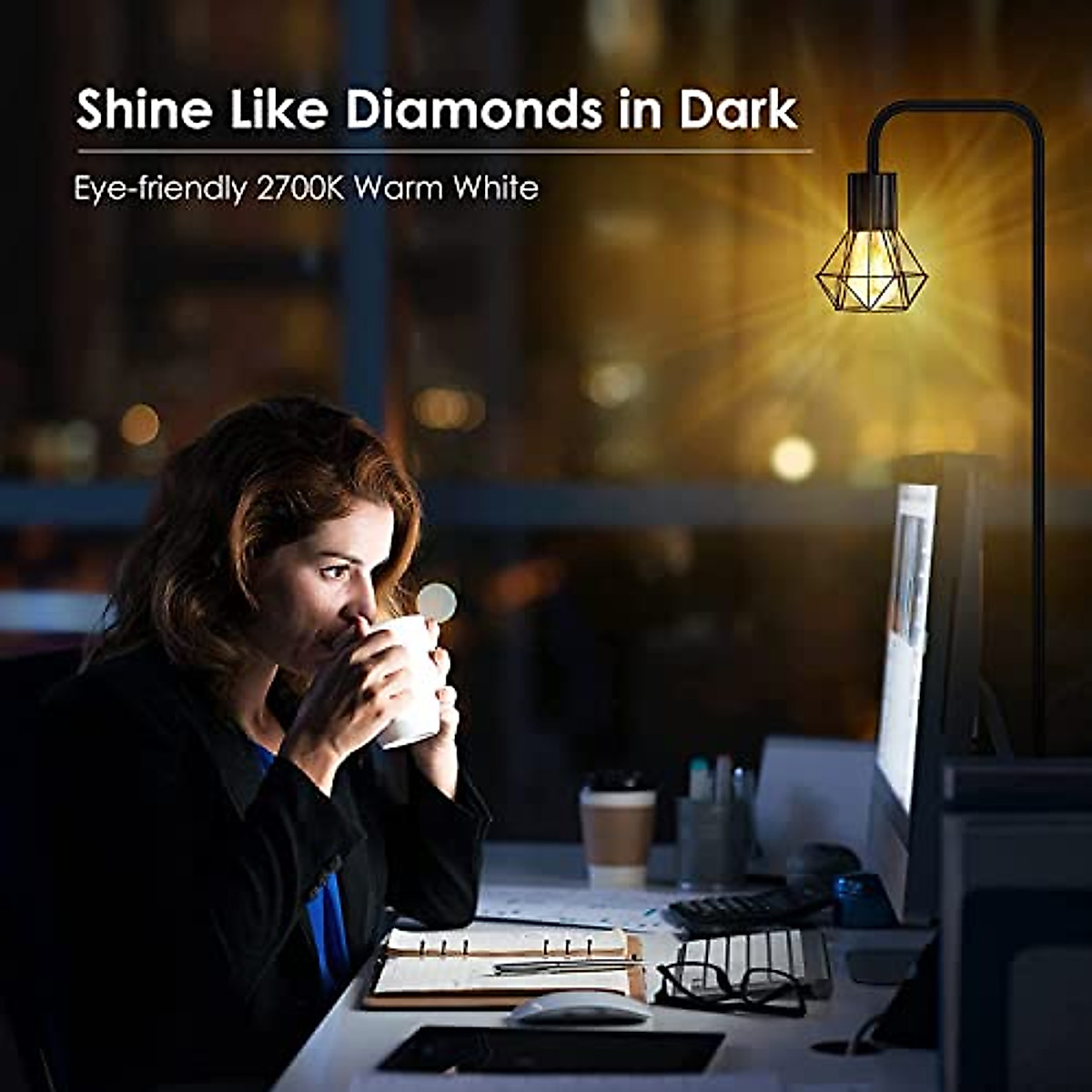 BoostArea Floor lamp,Industrial Floor Lamp,Standing Lamp with 6W LED Bulb,E26 Socket,On/Off Footswitch,Whole Metal,Modern Floor Lamp for Bedroom,Office, Living Room,Rustic,Vintage,Farmhouse