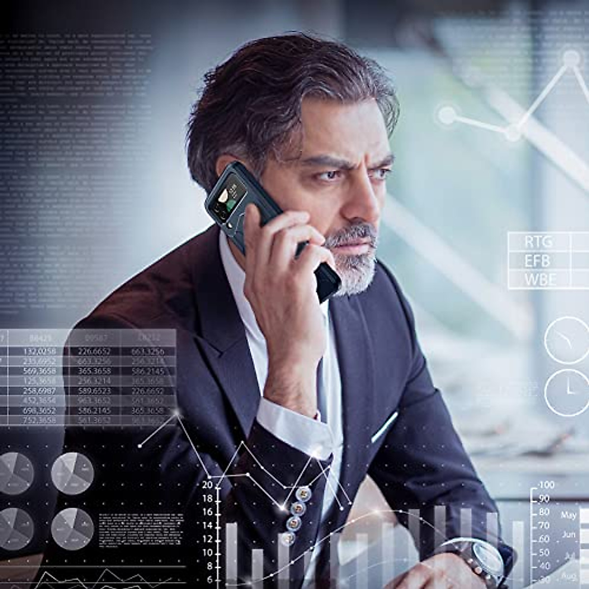 LEIAU for Samsung Z Flip 4 case z Flip 4 Case with Full Hinge Protection - Heavy Duty Armor Design Wireless Charging Cover Phone Case for Galaxy Z Flip 4 5G(PC+TPU) Blue