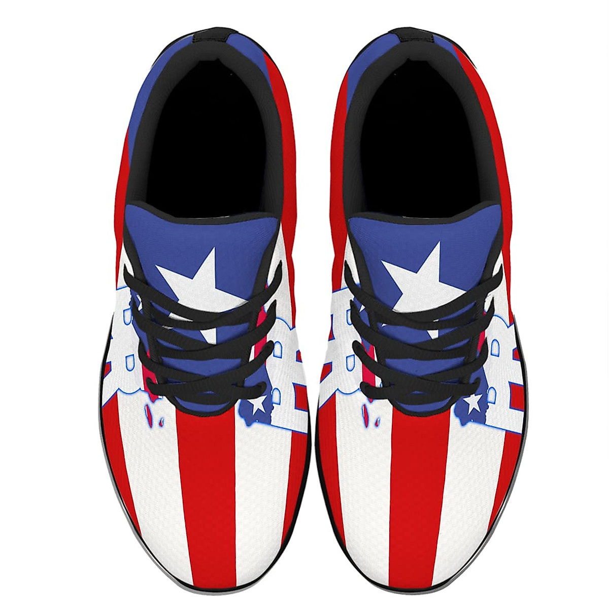 Men's Women's Puerto Rico Sneakers Fashion Casual Slip on Walking Shoes Lightweight Breathable Puerto Rican Running Sneaker Black Size 8