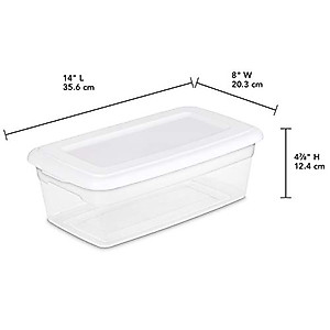 STERILITE 6-Quart Storage Bin Shoe Box - Clear (4)
