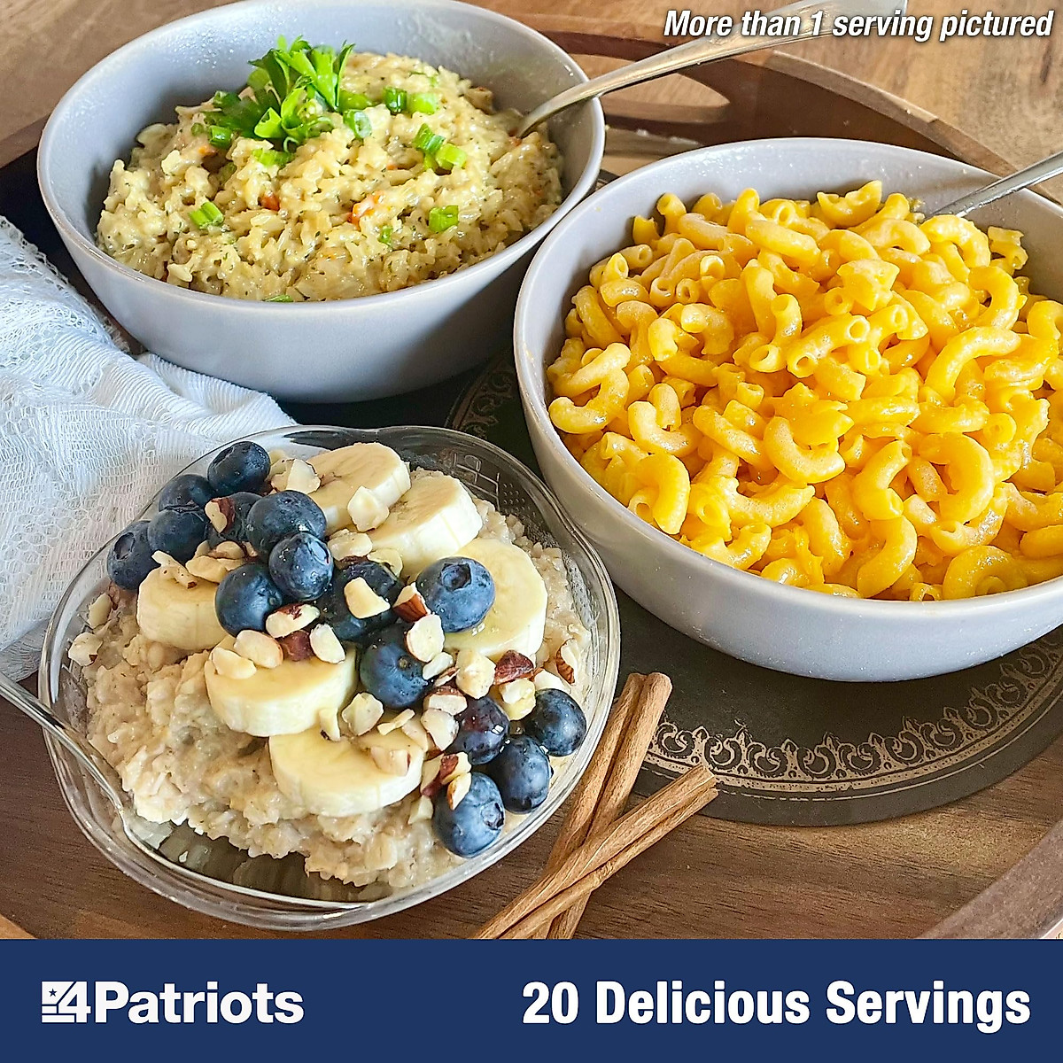 4Patriots 72-Hour Survival Food Kit: Disaster-Resistant Emergency Food With Incredible Variety Designed to Last 25 Years in Emergency Food Pouches, 20 Servings of Delicious Freeze-Dried Food, Emergency Rations For Your Disaster Food Supply