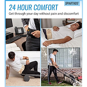 Sparthos Sacroiliac Si Hip Belt [Size Regular - Beige] Ice Packs for Injuries [Size Large + Cover]