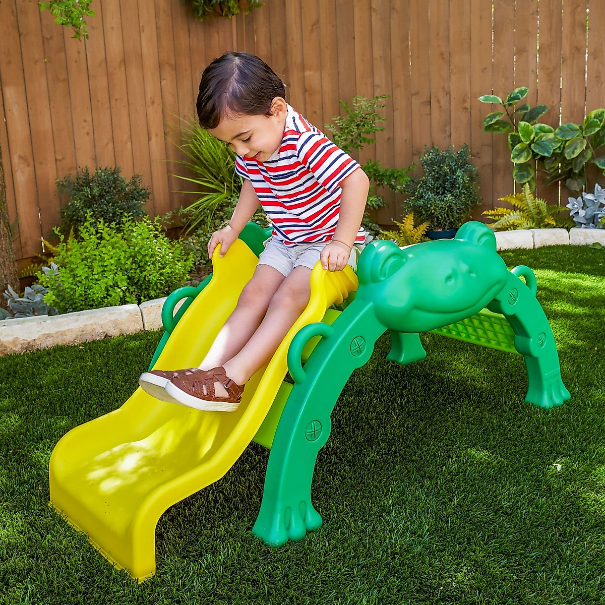 KidKraft Hop & Slide Frog Toddler Climber for Gross Motor Skills, Gift for Ages 1.5-3