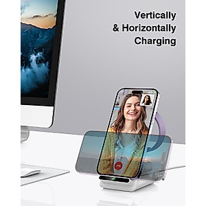 Wireless Charging Station,3 in 1 Wireless Charging Stand Made for Apple Watch Ultra 9 8 7 6 SE 5 4 3,Fast Wireless Charger Made for iPhone 15/Plus/Pro Max/14/13/12/11/X,for AirPods Pro(with Adapter)