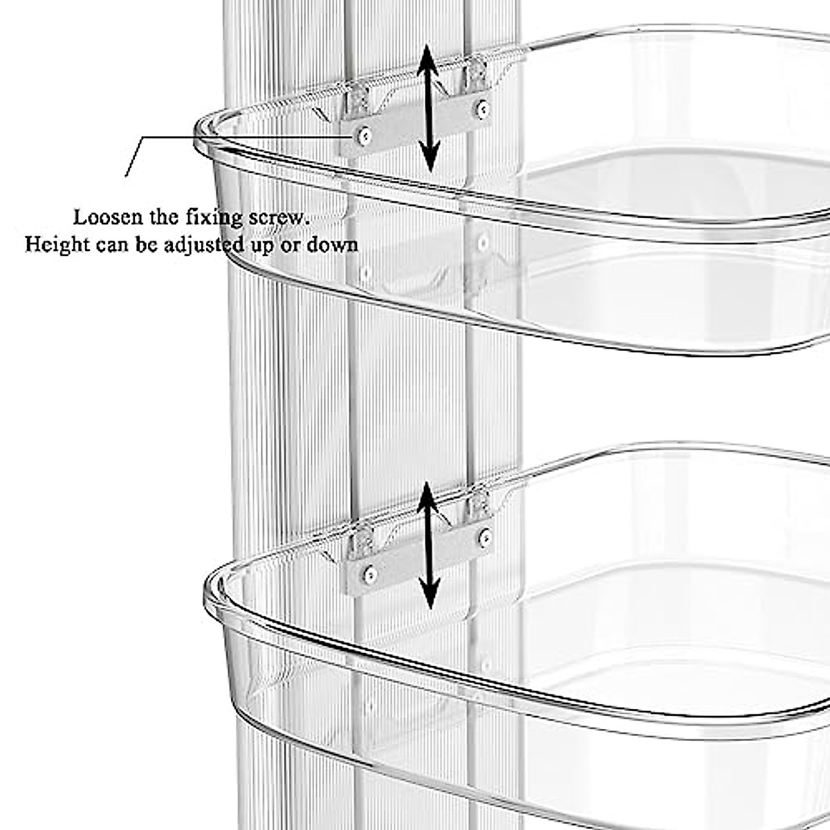 RDBSMGX ABS Beauty Trolley 3-Layer Adjustable Height Storage Shelf Rolling Trolley Placing Instruments + Storage Function Double Aluminium Alloy Pillars 0.8cm High Non-Slip Fence