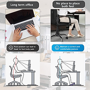 DISFAT Ergonomic Foot Rest Under Desk at Work, Rocking Foot Stool Footrest, Footrest with Foot Massage Feet Stand,Promote Leg Circulation, Massage Feet Stand for Office & Home(Black)