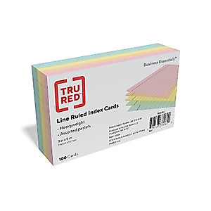 Oxford Extreme Index Cards, 3 x 5 Inches, Assorted Colors, 100 per pack (04736)