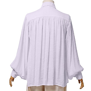 GRACEART Men Pirate Shirt Women Vampire Renaissance Shirts Victorian Ruffled Medieval Costume Cotton Linen Shirt