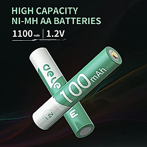 Deleepow AAA Rechargeable Batteries Ni-MH 8 Count, 1100mAh High Capacity 1.2V 1200 Cycles Rechargeable Triple A Battery for Household and Business Devices