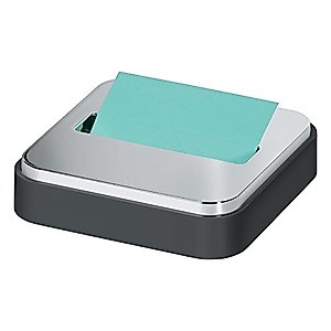 Post-it Dispenser Sticky Dispenser, 3x3 in, Black & Silver, Easy One Handed Dispensing (STL-330-B)