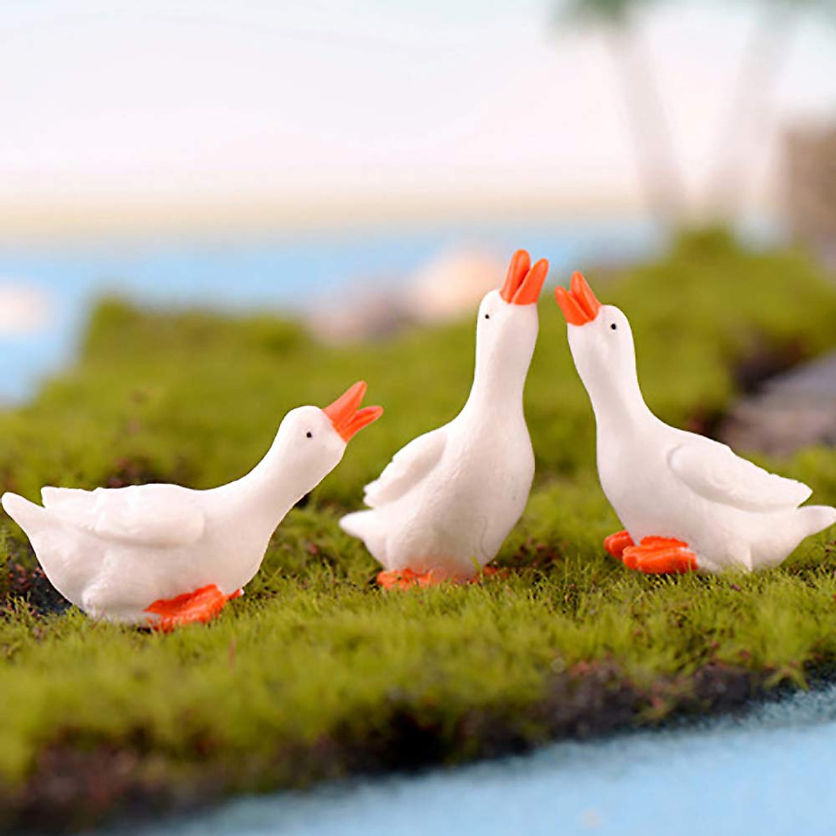 zdfYYkzdf 3Pcs Miniature Goose Desktop Ornaments Bonsai Mininature Landscape Decoration for Fairy Garden Home Car Crafts Decor 3pcs