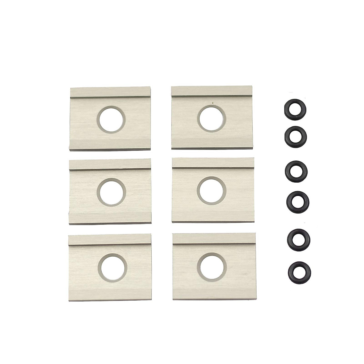 YakAttack FeelFree UniTrack Aluminum Kayak Adapter, 6 pack, adapter plates only (AAP-1012-6)